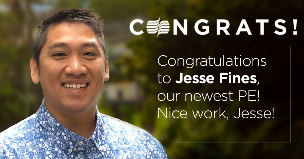 Interface Engineering | Jesse Fines of Honolulu Office Passes PE Exam
